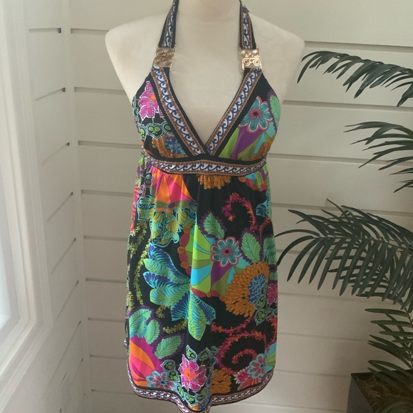 Trina Turk | Swim | Trina Turk Print Halter Dress Swimsuit Coverup Size ...
